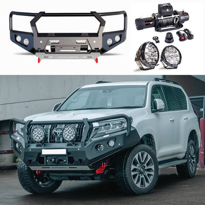 Frontal Pack | Rockarmor Bull Bar, Winch & LED Spotties Combo Deal